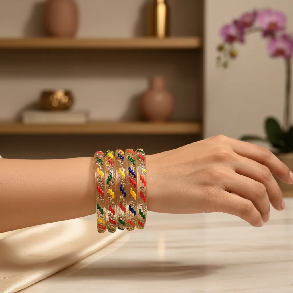 Resin Bangles with Colorful Embellishments | कला कुंभ